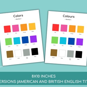 Color Educational Wall Art Classroom Posters Homeschool Printables ...