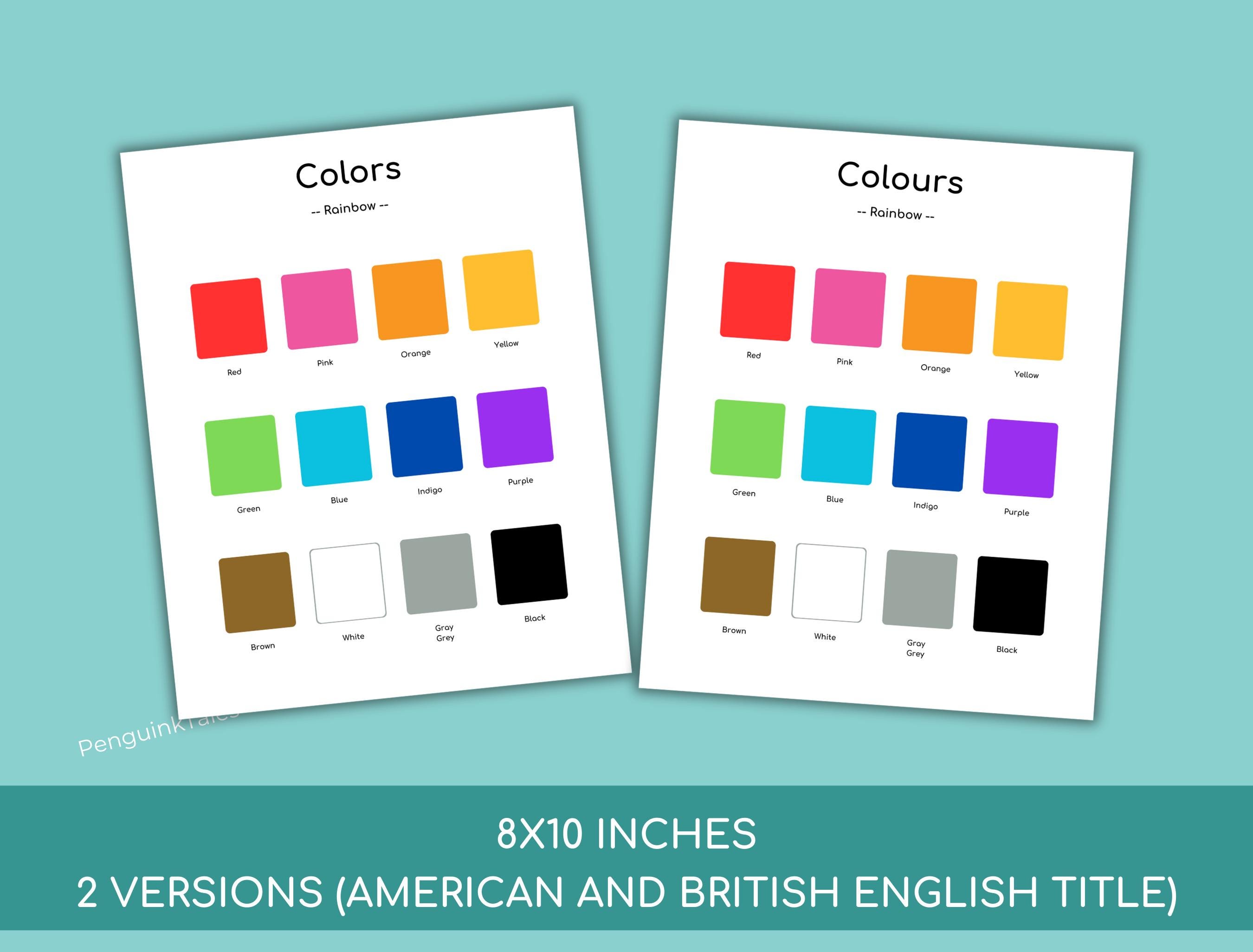 Color Educational Wall Art Classroom Posters Homeschool Printables ...