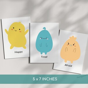 Cute Emotion Flashcards Feelings Calm Down Corner Feelings Poster ...