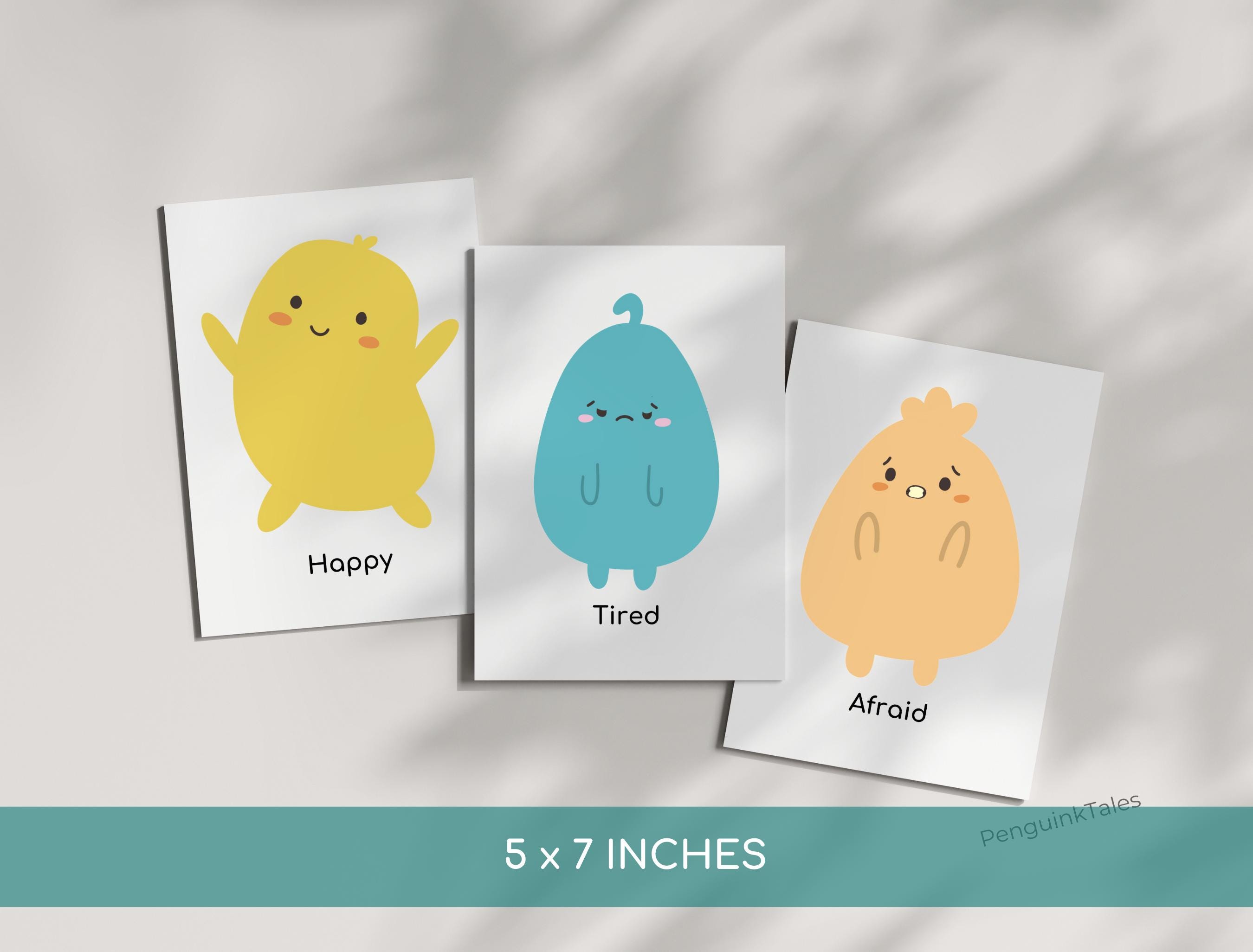 Cute Emotion Flashcards Feelings Calm Down Corner Feelings Poster ...