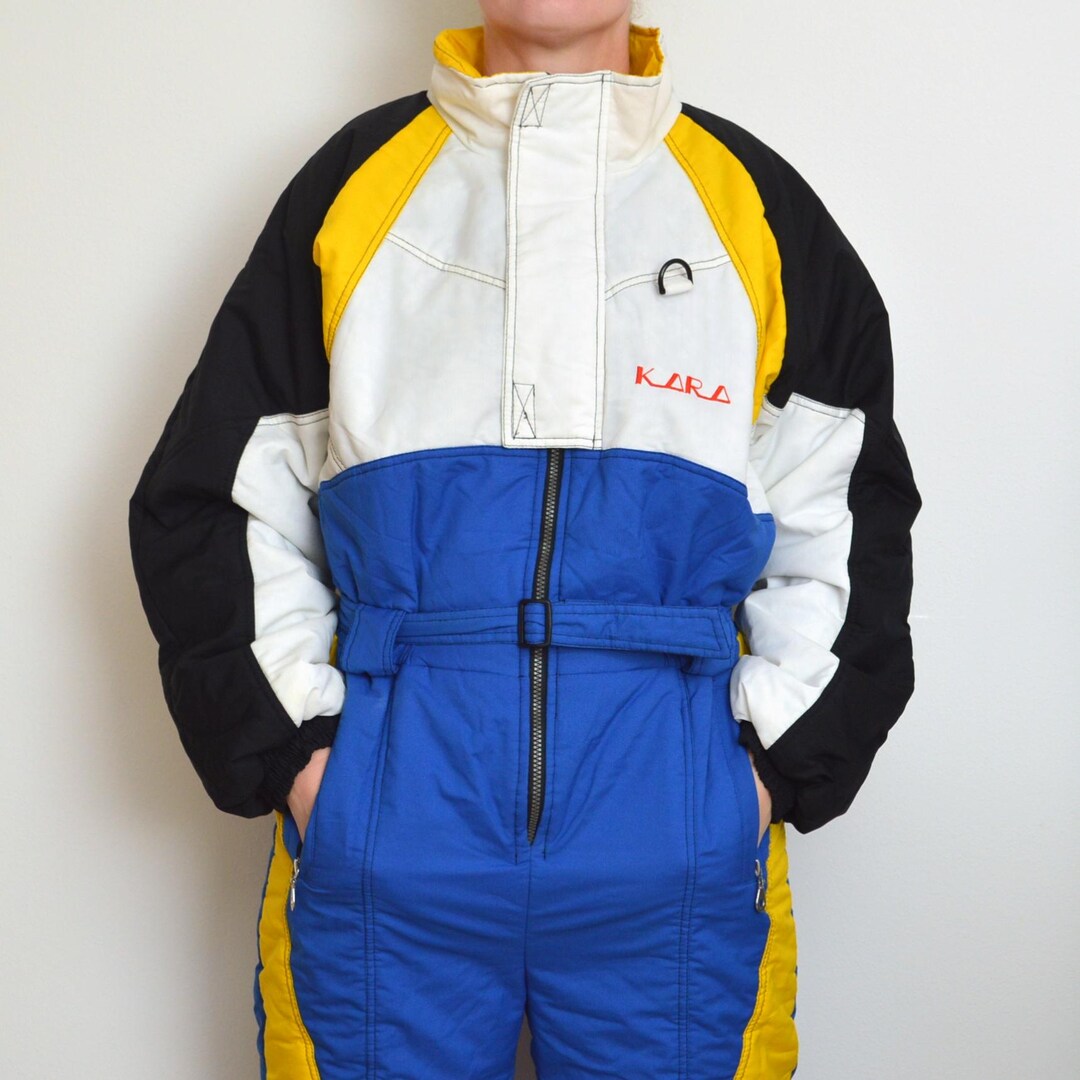 Women's Retro Vintage SKI SUIT Snowsuit Size M-L Onesi Onepiece 80s 90s ...