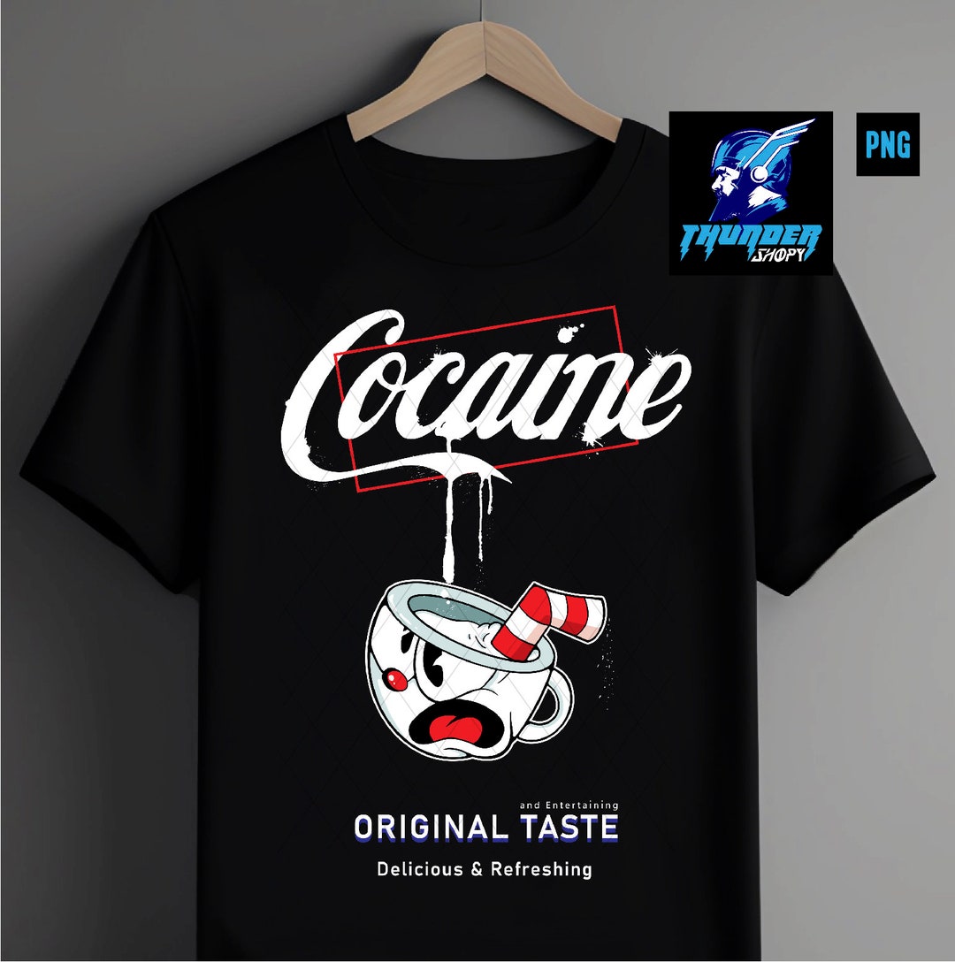 Cocaine T-shirt Design Freehand Illustration Two-sided Printing ...