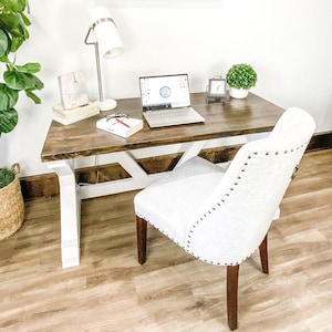 Customizable Trestle Rustic Farmhouse Desk - 100% Solid Wood - Office ...