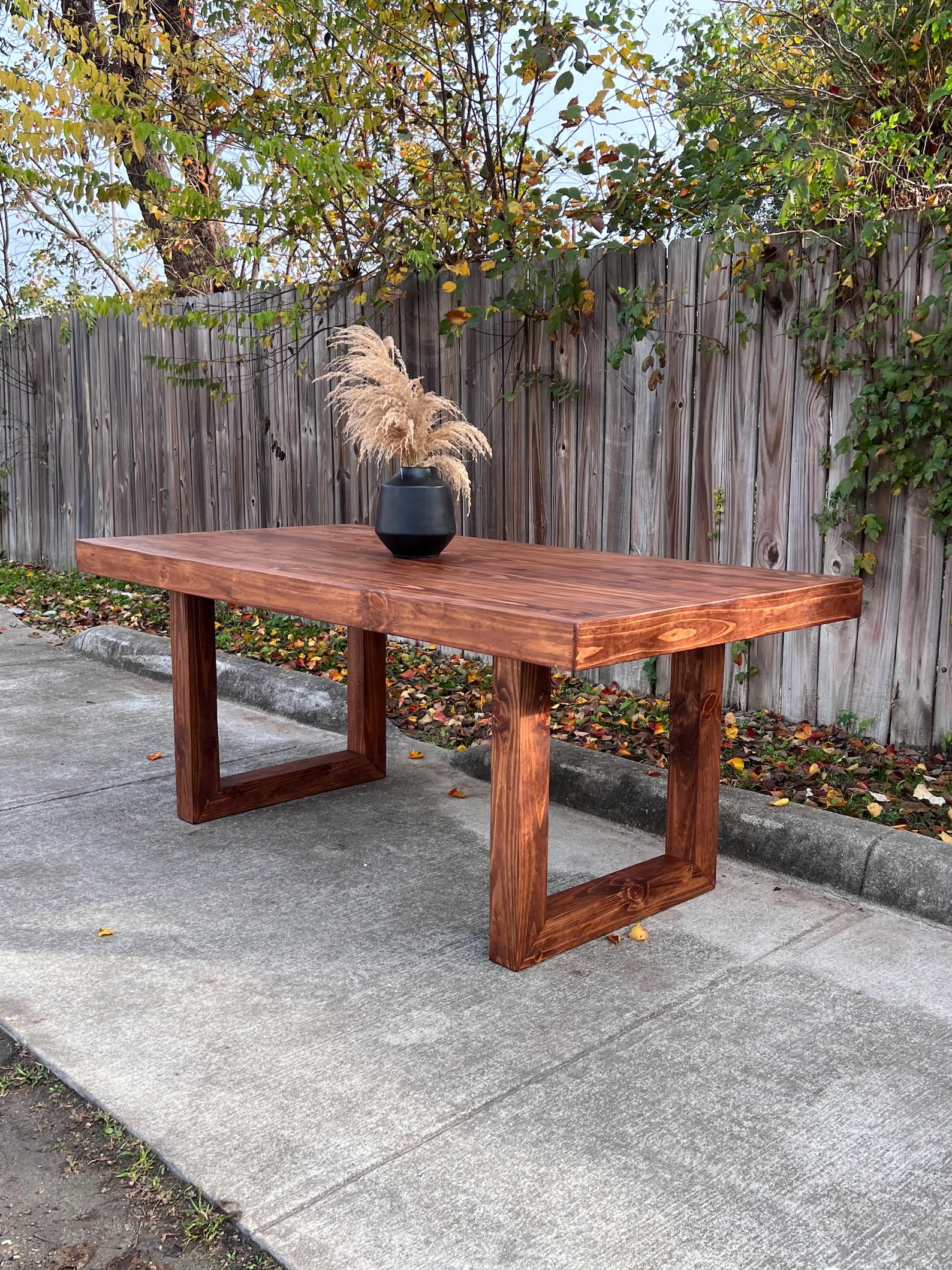 Handcrafted Solid Pine Wood Dining Table: Modern Rustic Farmhouse ...