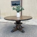ELEANOR - Custom Round Dining Table & Bench Curved Base Pedestals ...