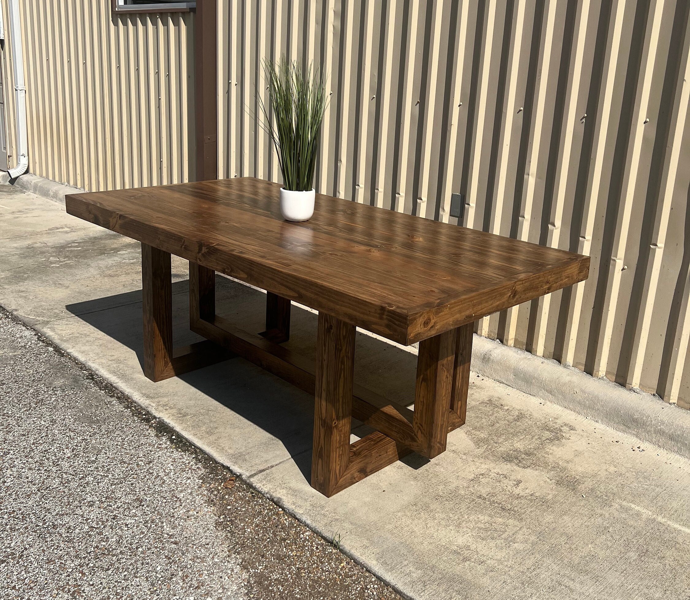 AZRIA Custom Built Dining Table Solid Wood Table RH Modern Rustic Table Handcrafted Made to ...