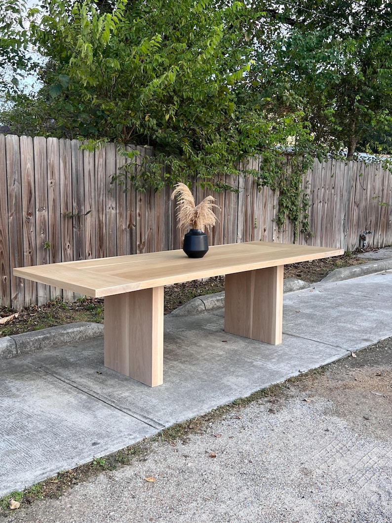 Modern Solid White Oak Dining Table | Custom Farmhouse Table ...