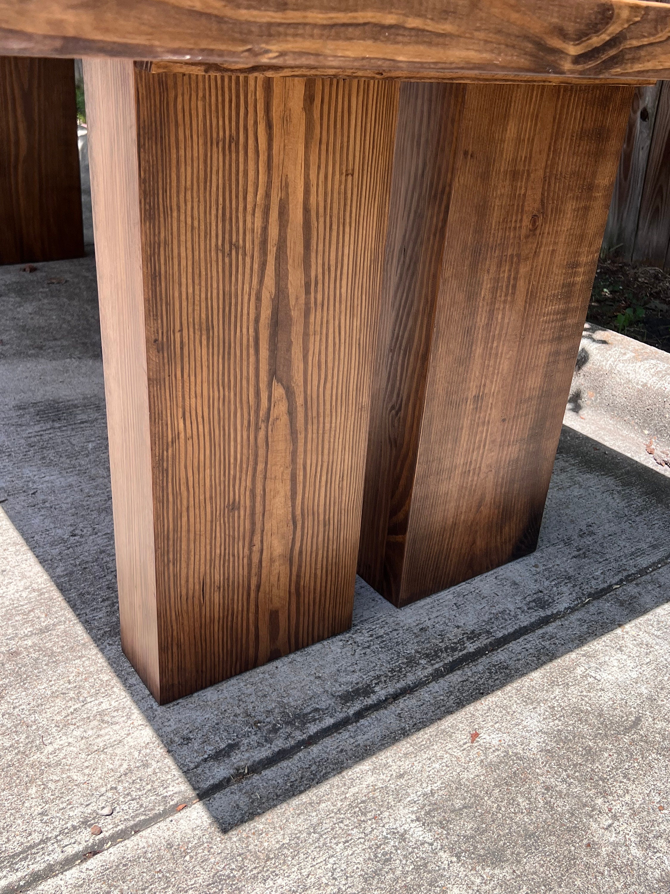 Handcrafted Solid Wood Dining Table – Chunky Wood Table – Modern Rustic ...