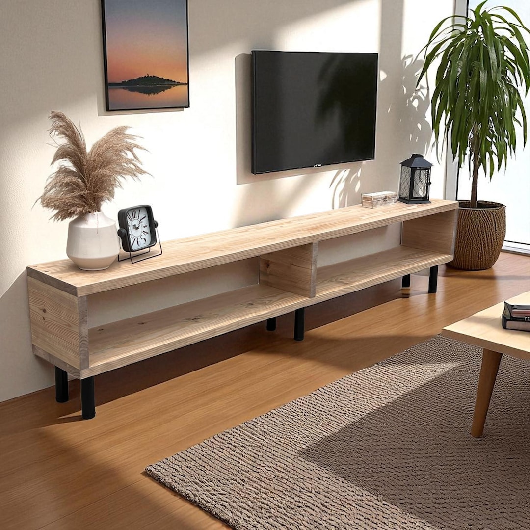 ASHER- Rustic Mid Century TV Stand - Entertainment Center ...