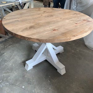 ABIGAIL - Custom Round Dining Table Farmhouse Table - 100% Solid Wood ...
