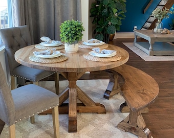 XANDER - Custom Round Dining Table Modern Dining Table 100% Solid Wood ...