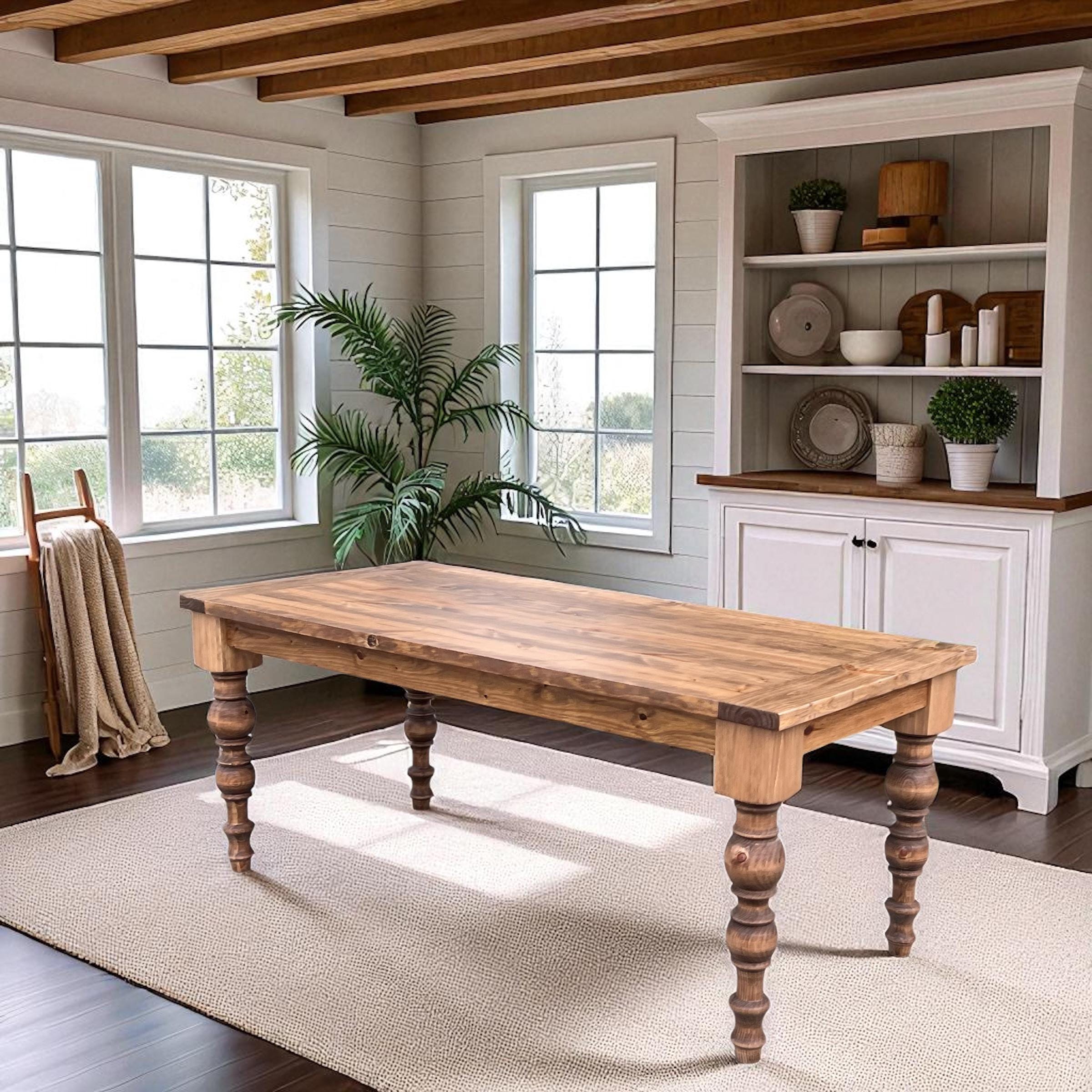 Solid Wood Dining Table - 100% Solid Wood - RH Table - Modern Farmhouse ...
