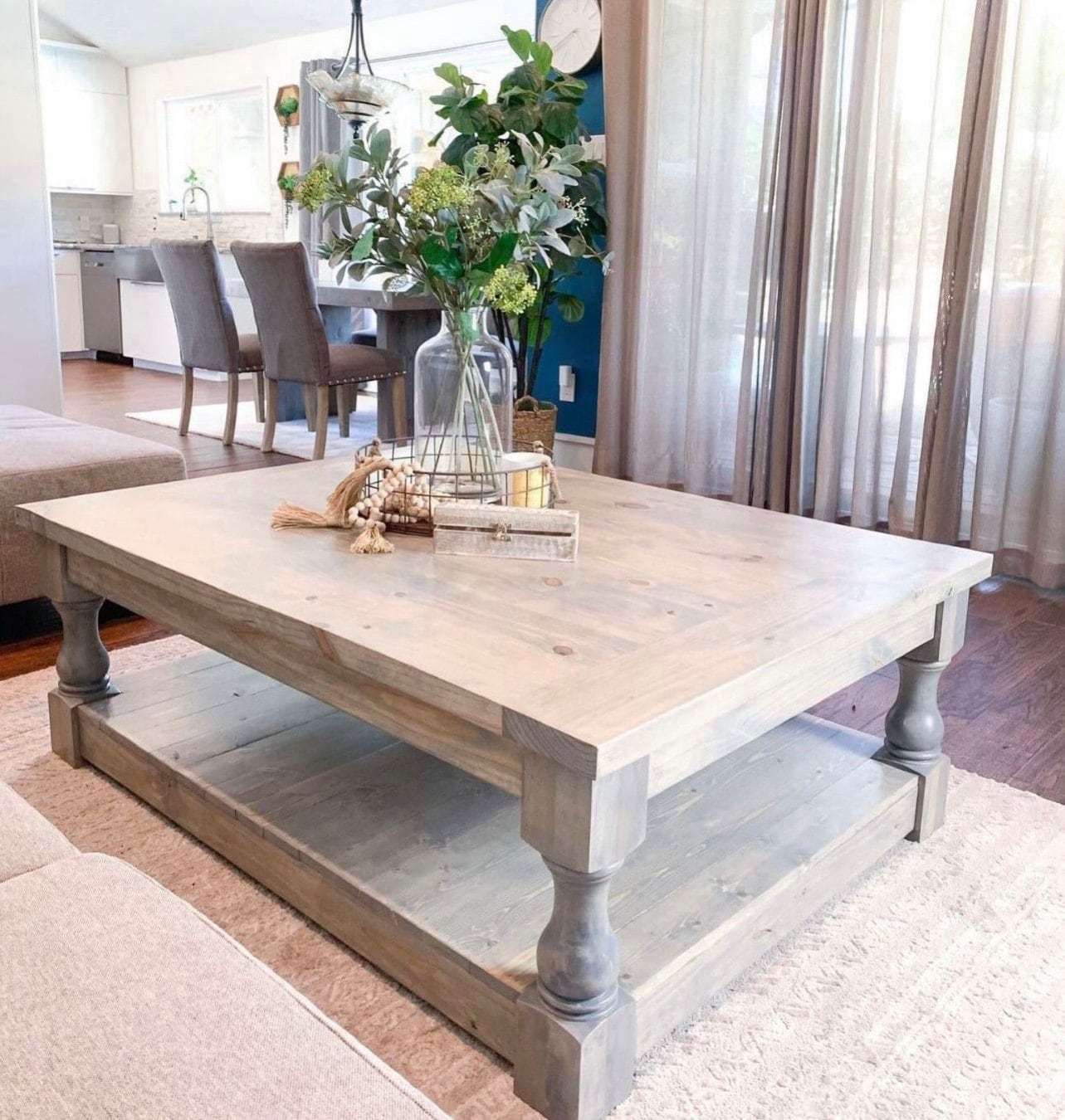 Customizable Solid Wood Farmhouse Coffee Table: Cottage Style - Etsy