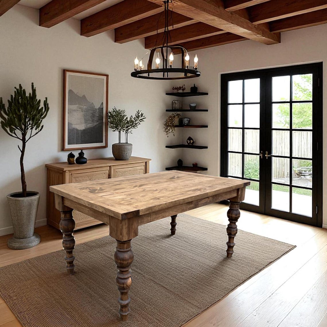 DASHA - Custom Built Dining Table - 100% Solid Wood Table - RH Table ...