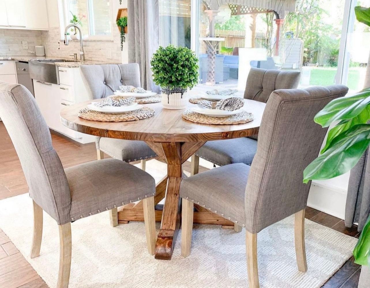 STELLA Custom Round Dining Table Farmhouse Table 100% Solid Wood Table ...