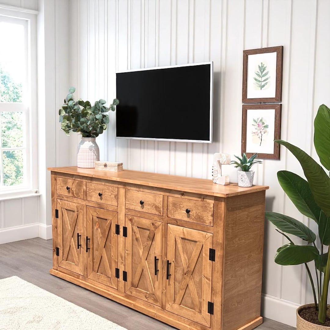 WESTERN Rustic TV Console | Buffet Sideboard | Storage | Handcrafted ...