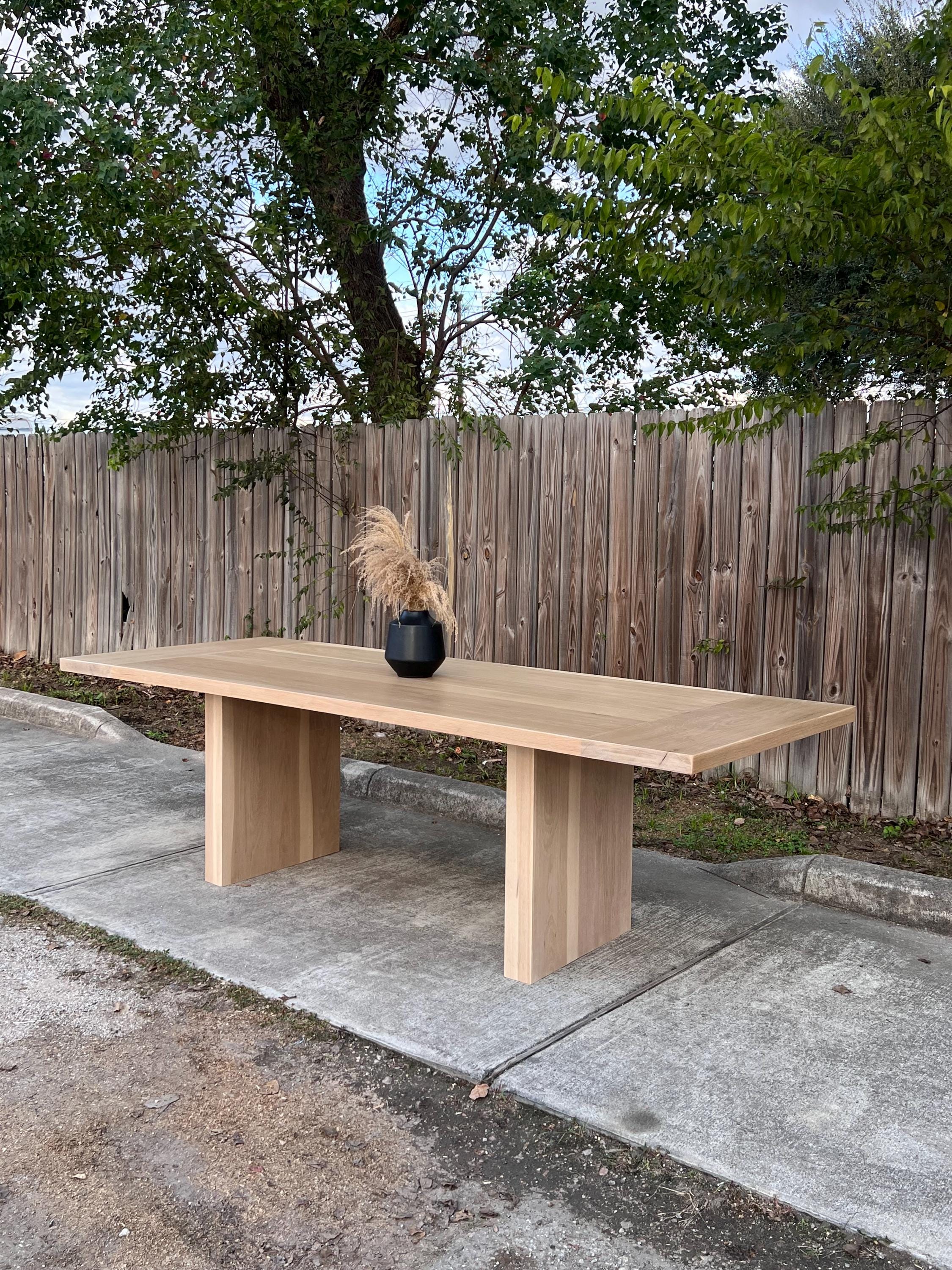 Modern Solid White Oak Dining Table | Custom Farmhouse Table ...