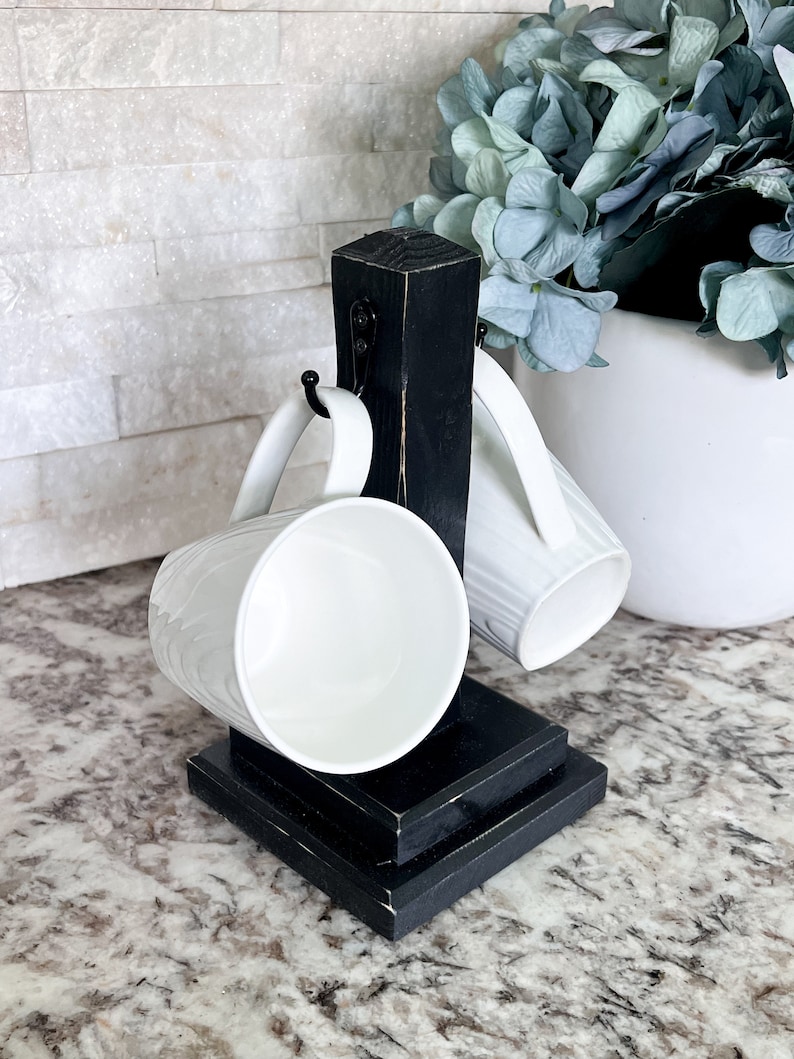 Handcrafted Rustic Wood Coffee Mug Tree Stand: Farmhouse Decor - Etsy