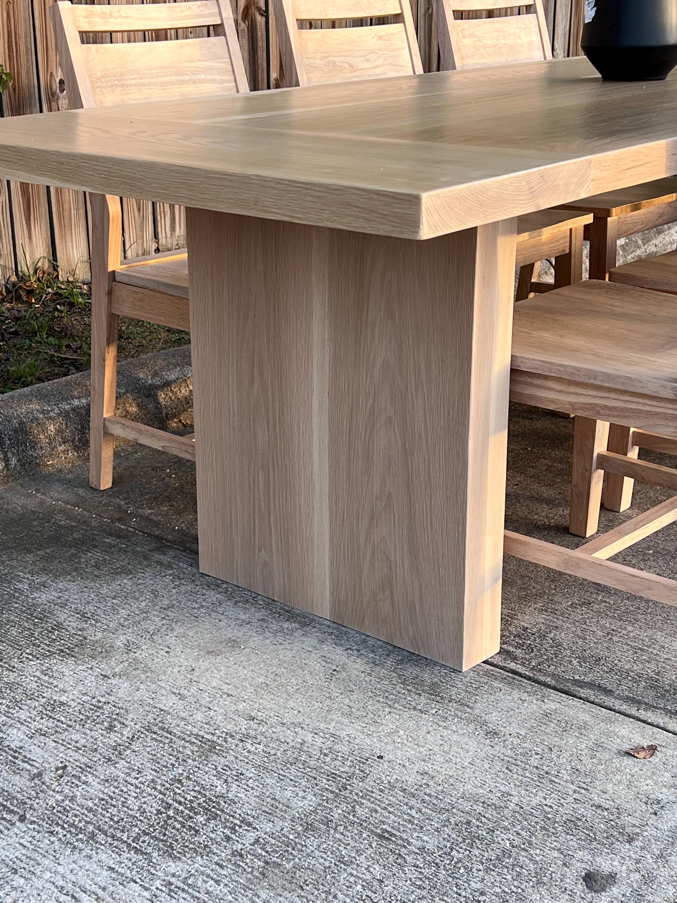 Modern Solid White Oak Dining Table | Custom Farmhouse Table ...