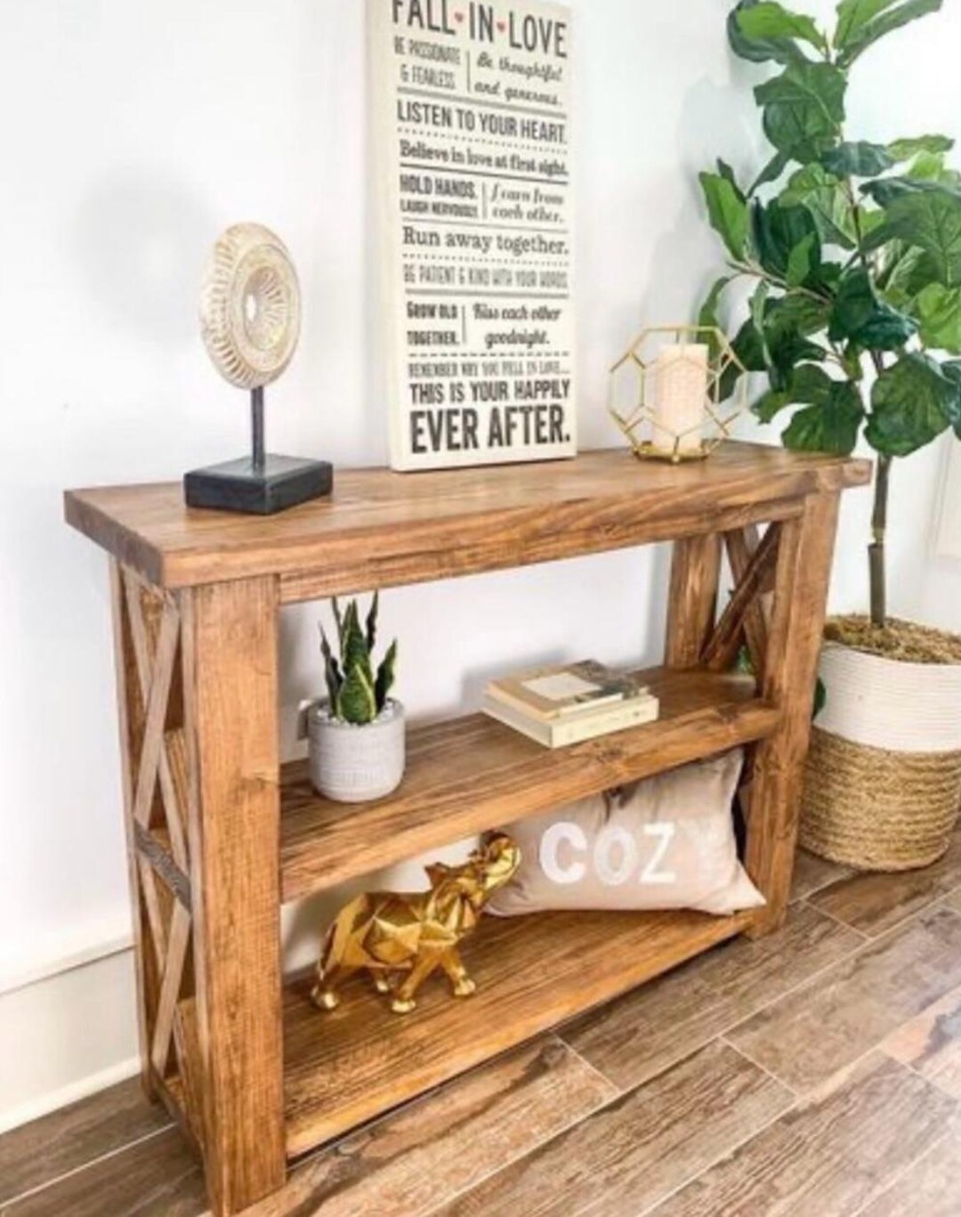 LAWSON - Rustic Farmhouse Custom Entry Table - Sofa Table - Foyer Table ...