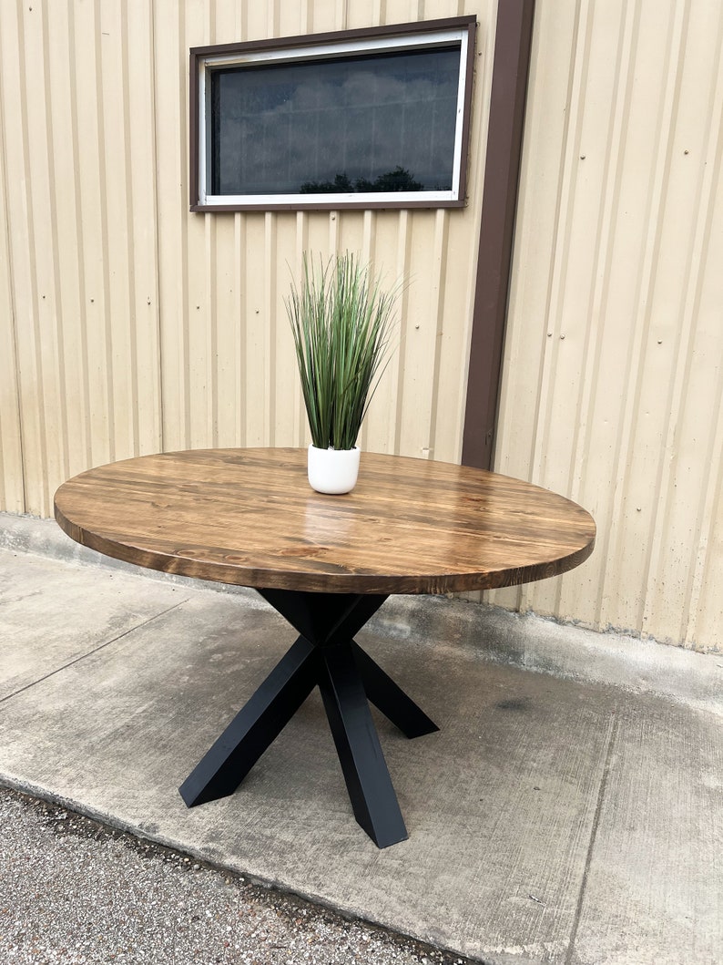 XANDER Custom Round Dining Table Modern Dining Table 100% Solid Wood ...