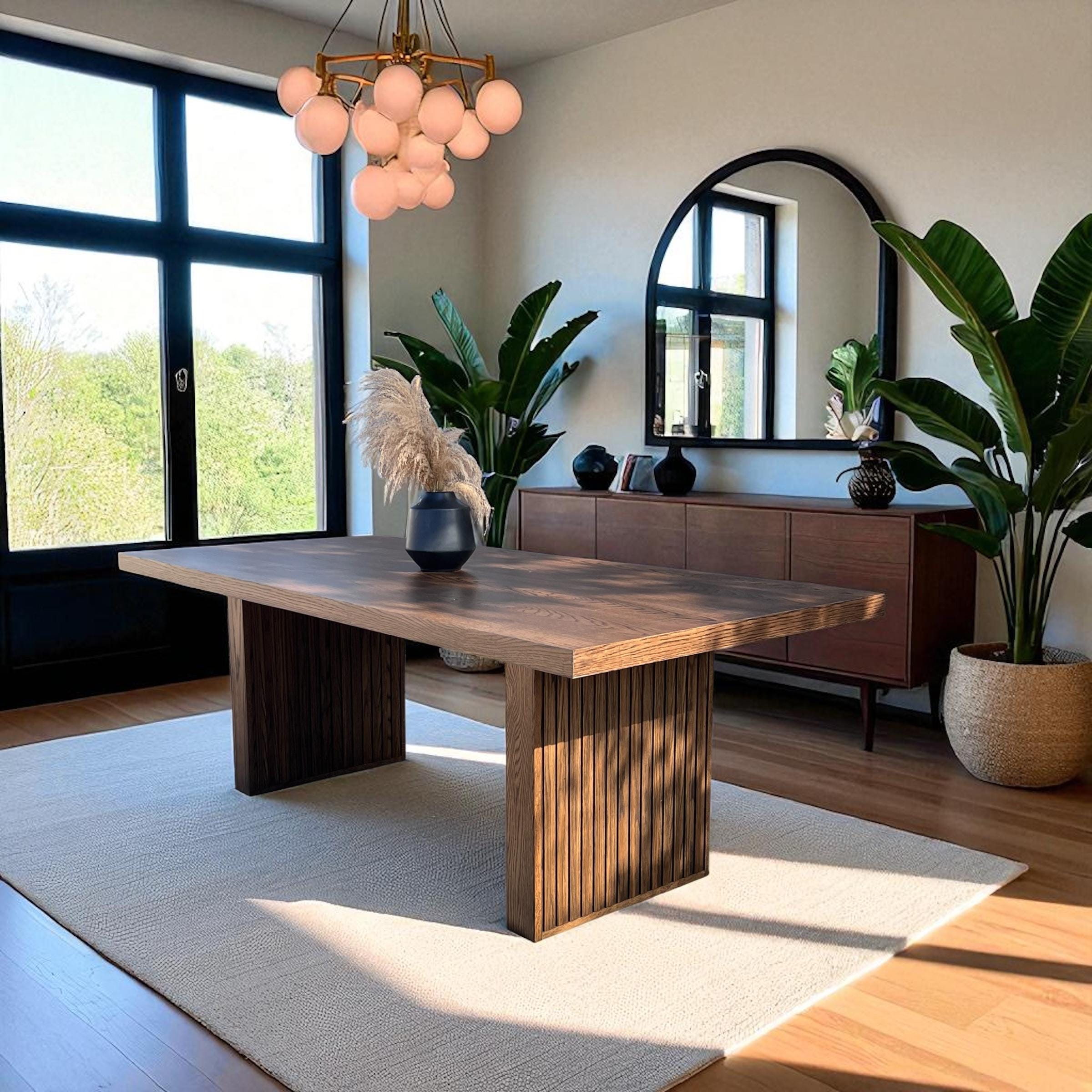 Handcrafted Modern Dining Table - White Oak Handcrafted Table Elegance ...