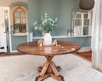 XANDER - Custom Round Dining Table Modern Dining Table 100% Solid Wood ...