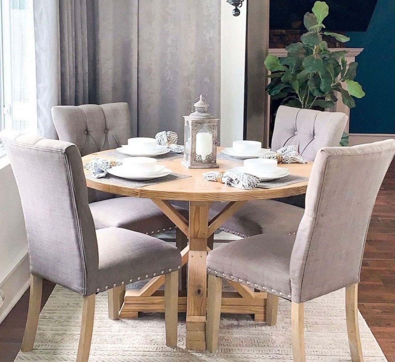 ABIGAIL - Custom Round Dining Table Farmhouse Table - 100% Solid Wood ...