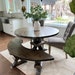 ELEANOR - Custom Round Dining Table & Bench Curved Base Pedestals ...
