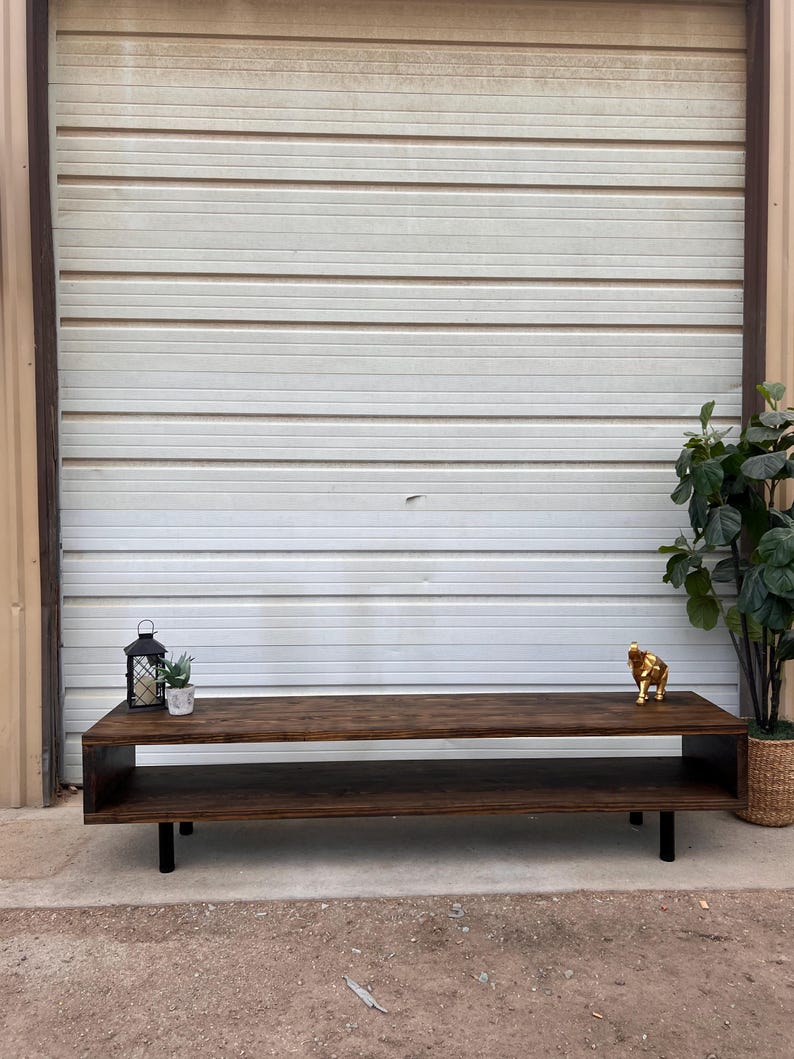 ASHER Rustic Mid Century TV Stand Entertainment Center Customizable ...