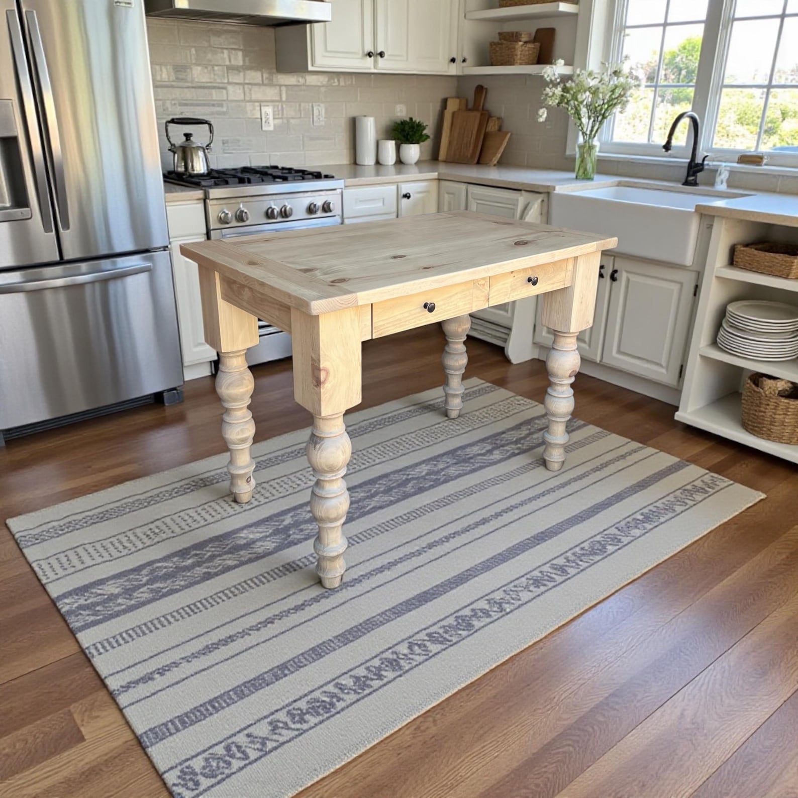 Kitchen Island Solid Wood Kitchen Work Table | Handcrafted Island ...