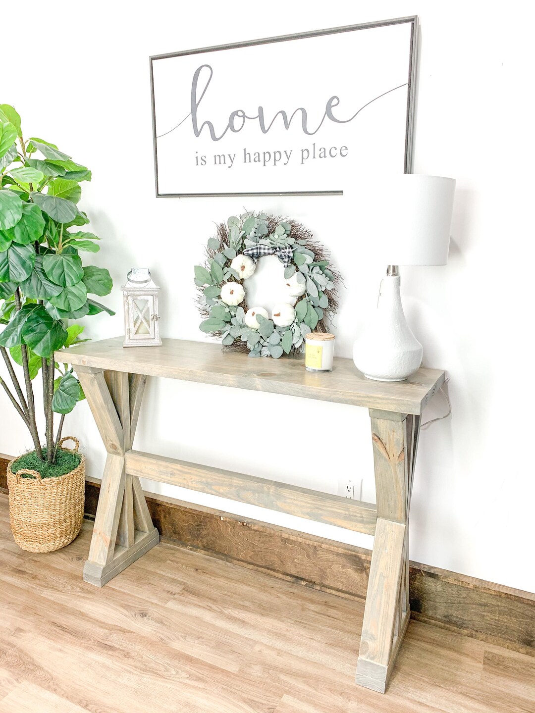 JOELLE - Custom Entryway Table - Sofa Table - Foyer Table - 100% Solid ...