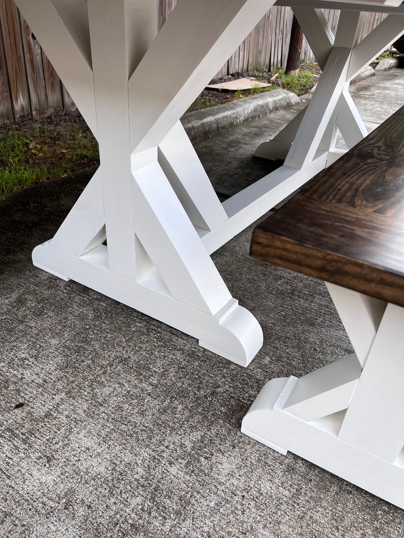 DELLA Custom Dining Table Herringbone Pattern Solid Wood Table Set ...