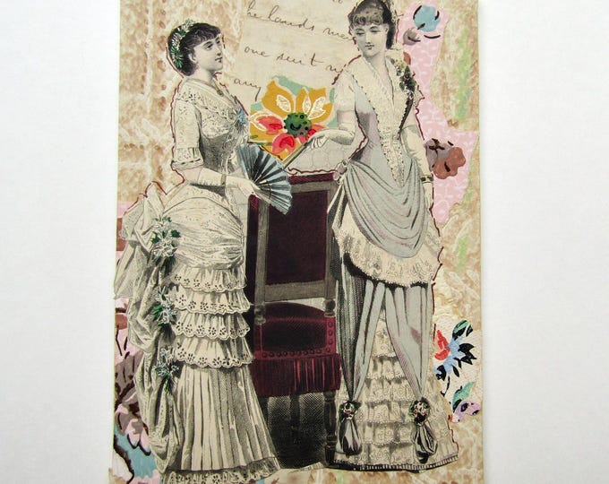 Victorian Ladies, Wallpapers, Handwriting Collage on Panel, Recycled ...