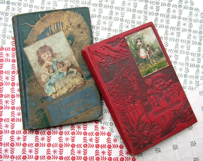 Two Antique Victorian 1880 Vintage Small Illustrated Child's Storybook ...