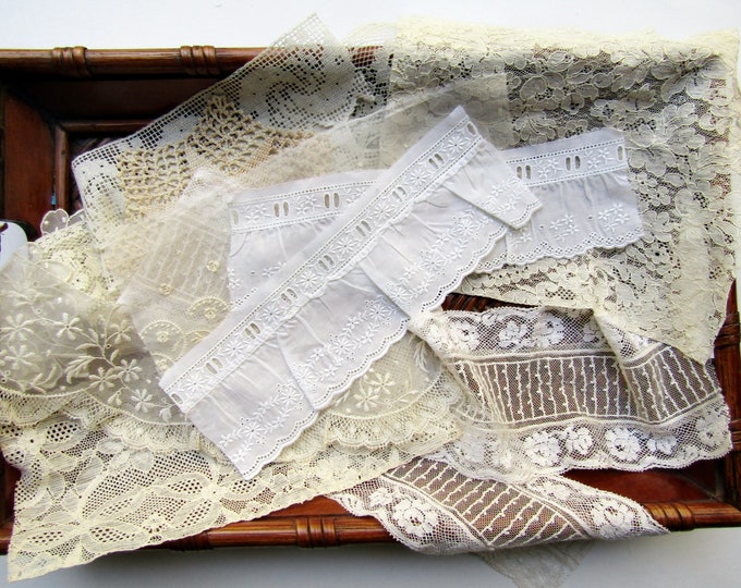 All Antique and Vintage 1900 - 1950's Lace, Trim Pieces, Lace Bundle ...
