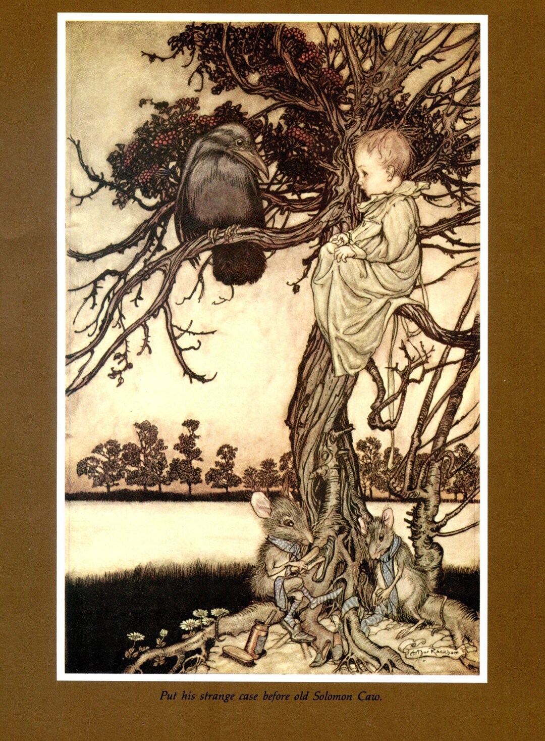 Vintage Original 1970's Arthur Rackham Bookplate, Illustration Print ...