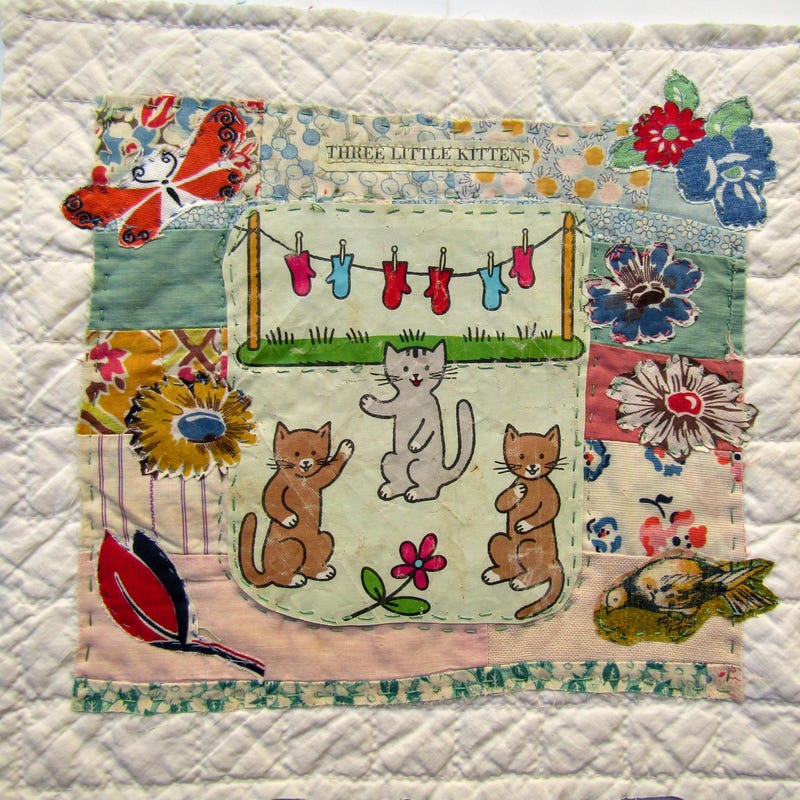 Fabric Collage Art - Etsy