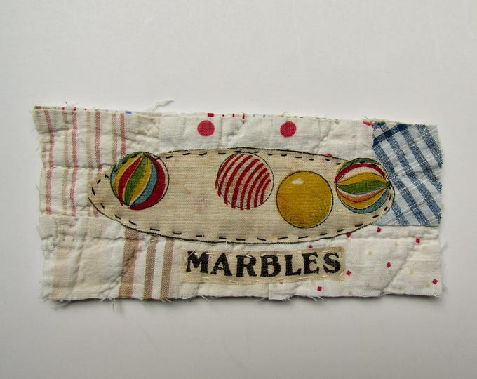 Playing Marbles Antique Quilt Piece Patch, Decoration, Journal Embellishment, Textile Fragments ...