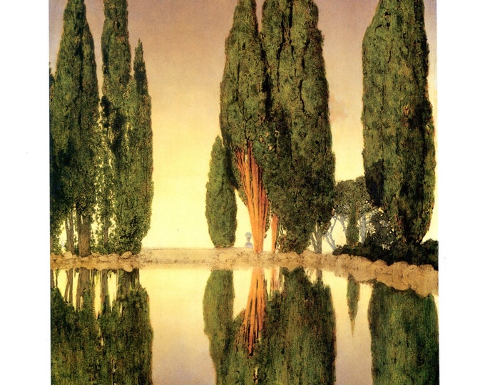 Maxfield Parrish Bookplate, Illustration Print, Wall Decor, 1990's ...