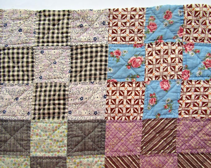 Mixed Patterns Bundle of Antique and Vintage Patchwork Quilt Pieces for ...