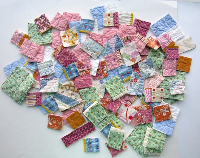 Mixed Patterns Quilt Piece Bundle of 100 + Vintage Patchwork Small ...