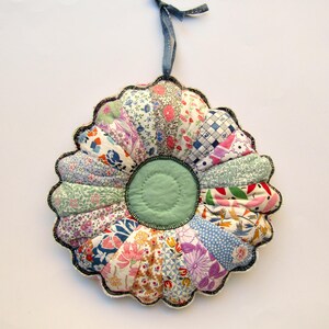 Upcycled Vintage 1930's Quilt Piece Inside Door Wreath, Double Sided ...