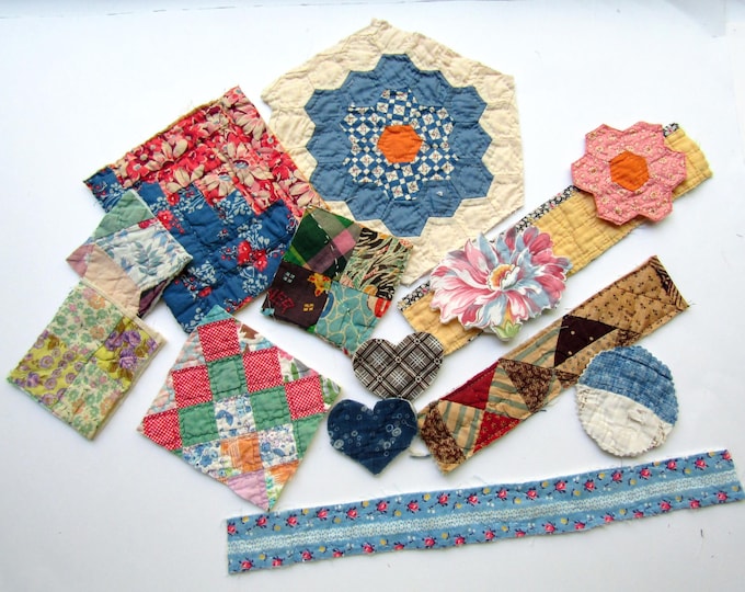 Mixed Patterns Bundle of Vintage Calico & Feedsack Fabrics Patchwork ...