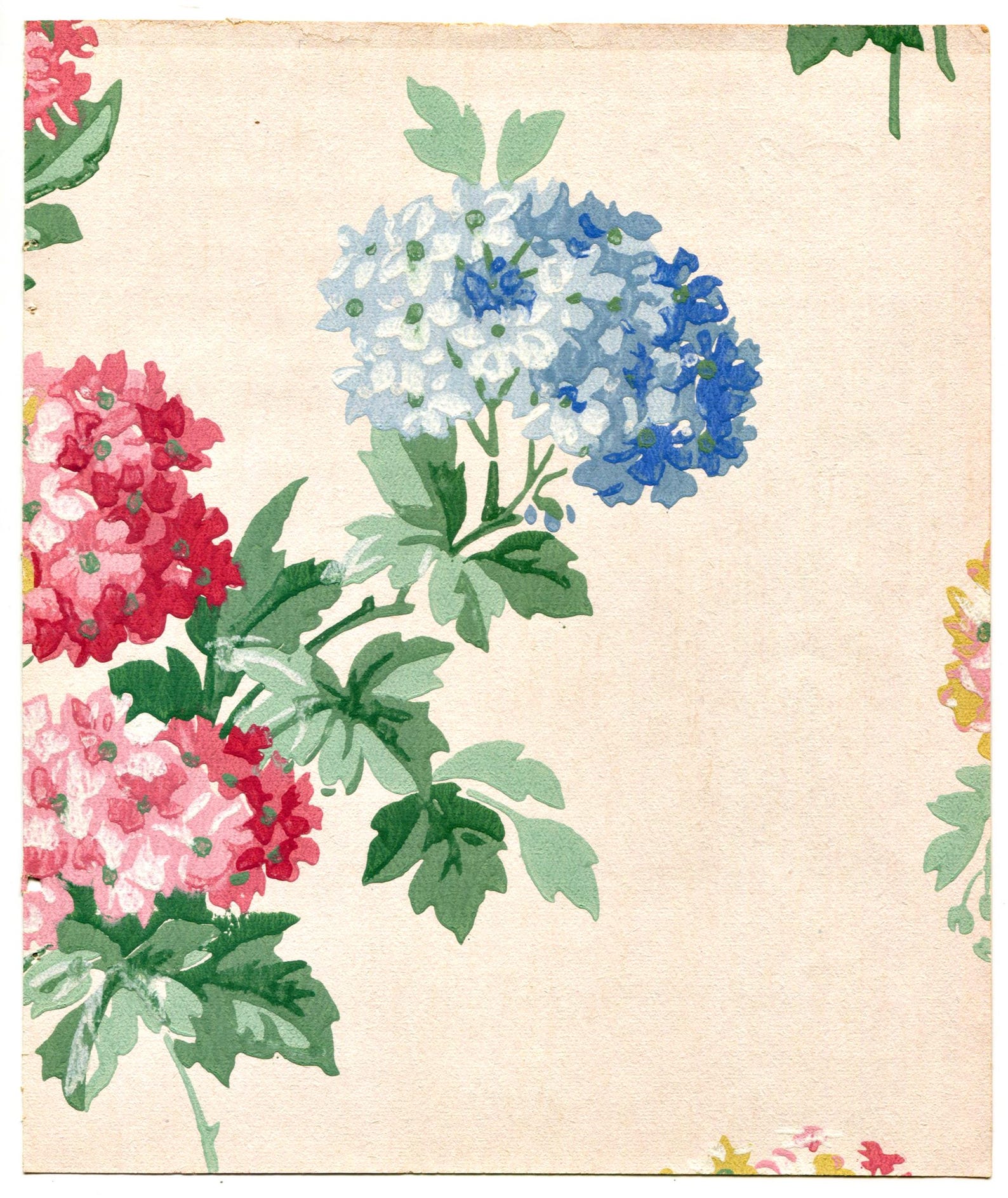 Vintage 1940 Floral Design Wallpaper Print for Wall Decor, Journal ...