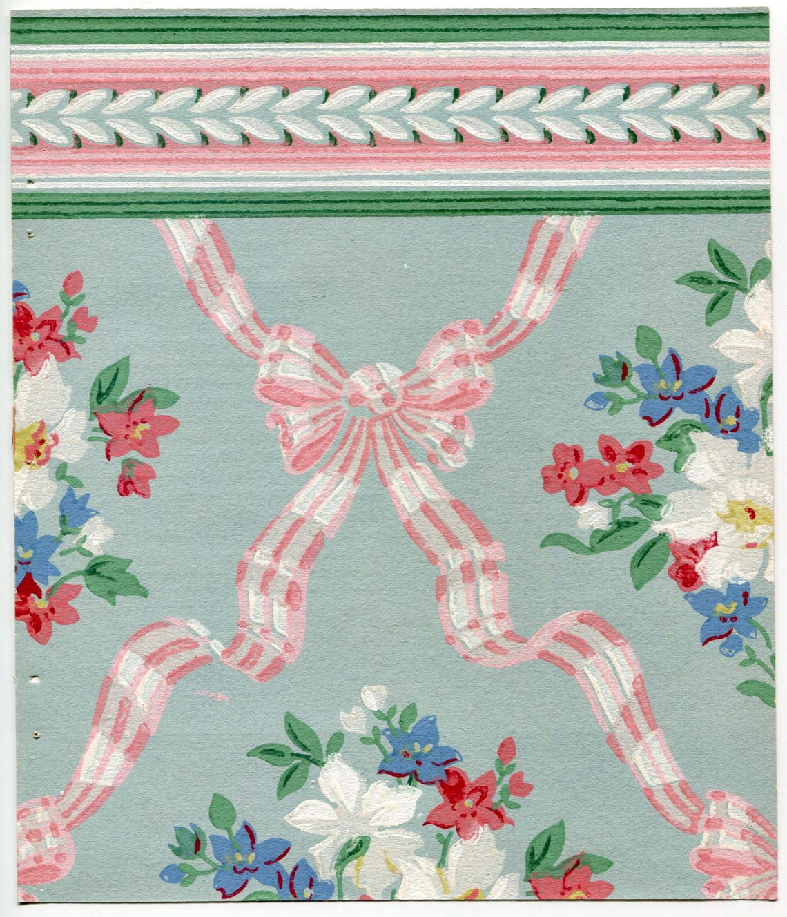 Vintage 1940 Floral Design Wallpaper Print for Wall Decor, Journal ...