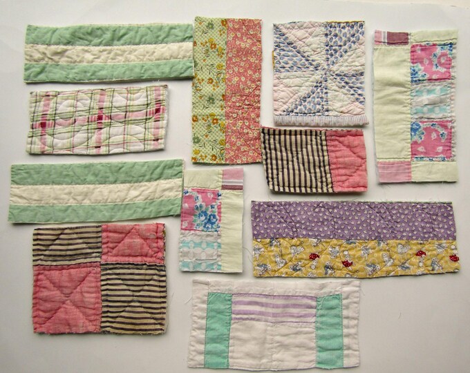 Large Scraps Bundle of 1930-40's Vintage Mixed Designs Patchwork Quilt ...