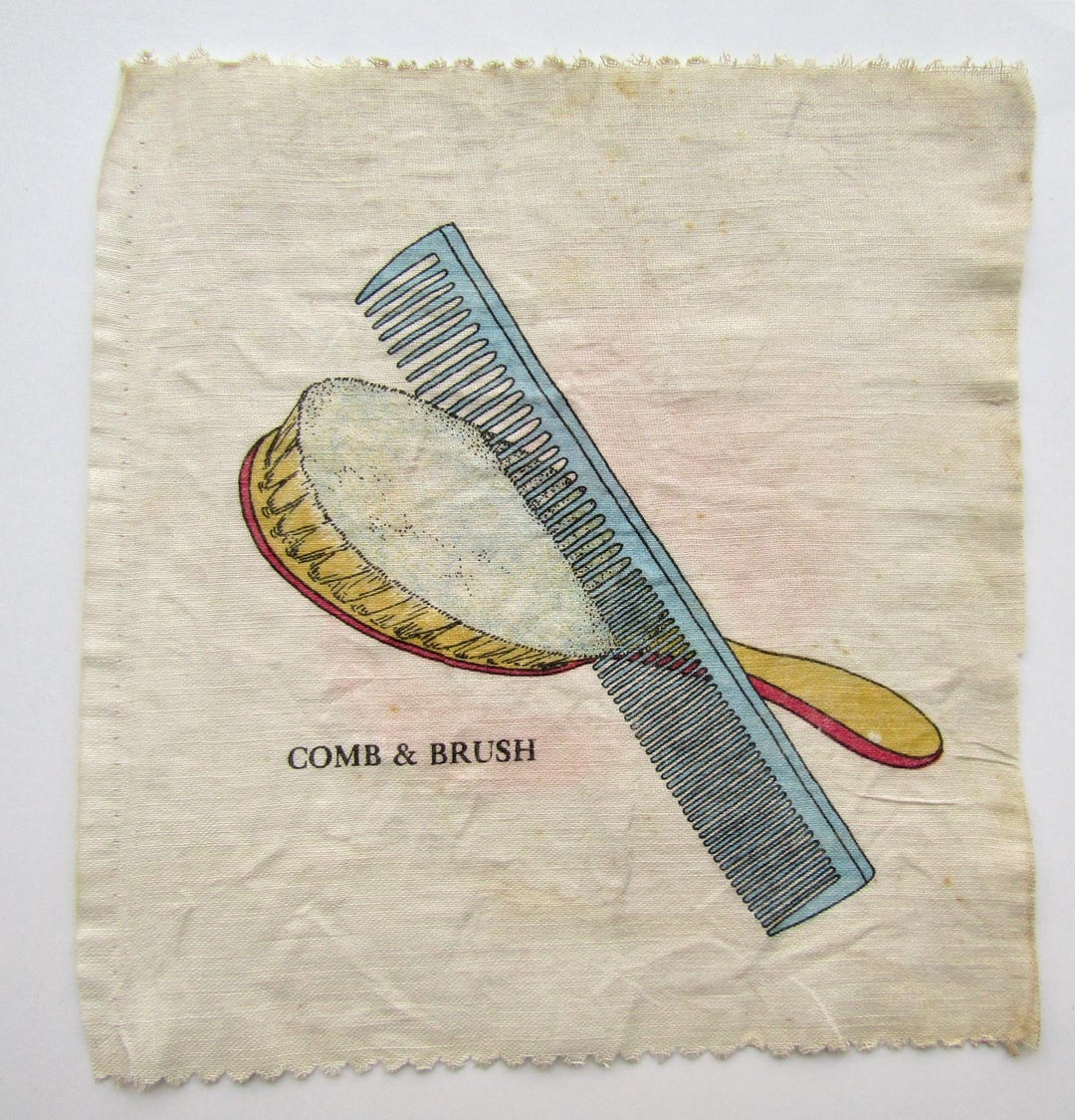Cloth Picture Book Page, Comb and Brush Objects, for Journal, Sewing ...