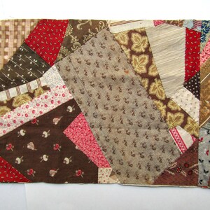Antique 1890's Calico Fabrics Quilt Block, Quilt Square, Scrappy Crazy ...