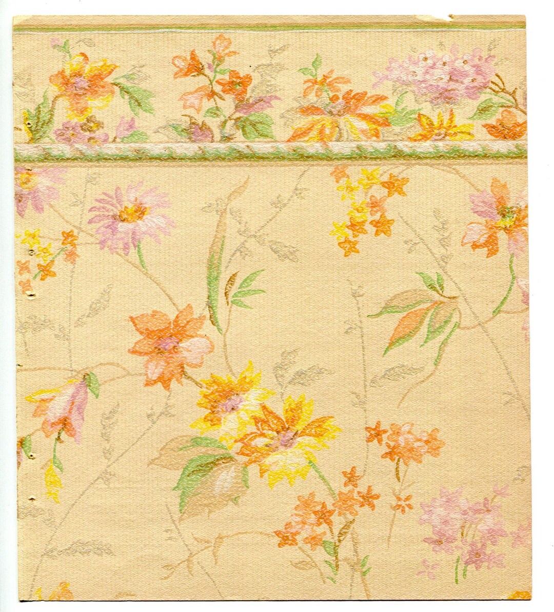 Vintage 1940 Floral Design Wallpaper Print for Wall Decor, Journal ...